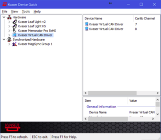 How to use Kvaser Virtual Device Channel and Bus - Kvaser