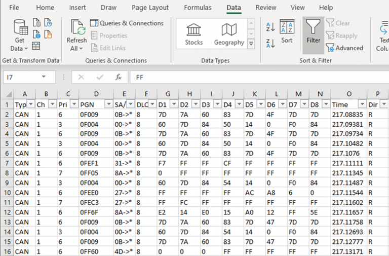 CAN Signal Analysis with Spreadsheets and Kvaser’s CanKing SAE J1939 ...