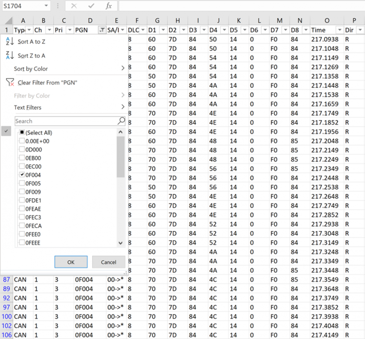 CAN Signal Analysis with Spreadsheets and Kvaser’s CanKing SAE J1939 Example - Kvaser