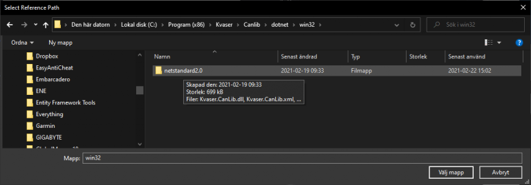 Using CANlib Visual Studio 2017 VB .NET Standard 2.0 - Kvaser