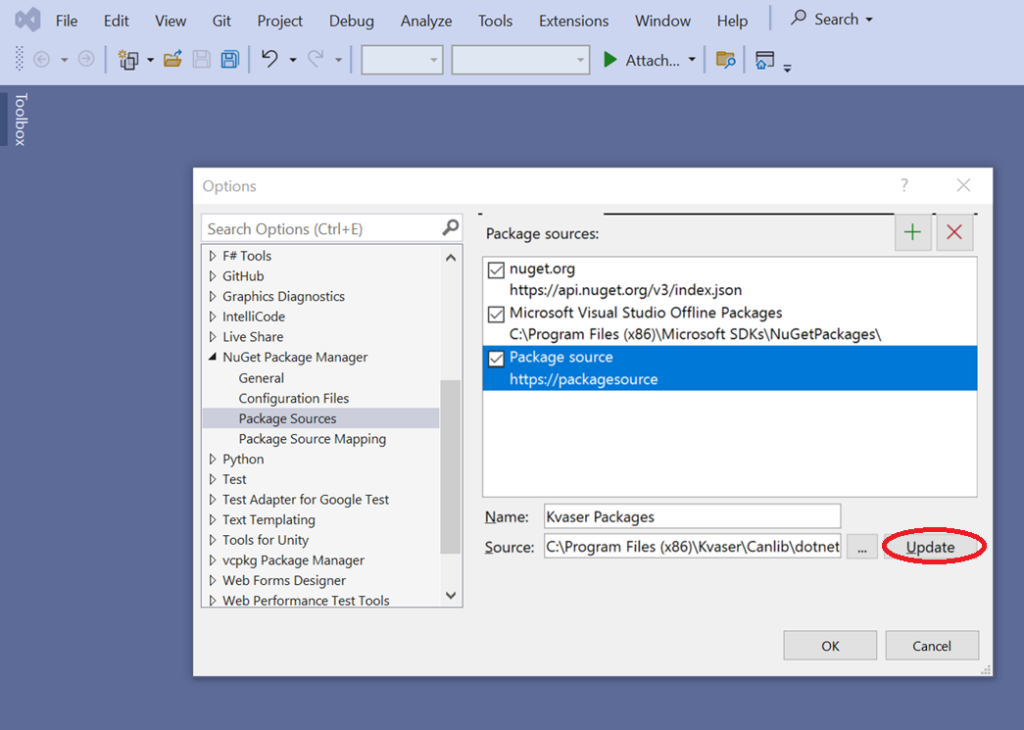 Kvaser NuGet Packages and Visual Studio - Kvaser
